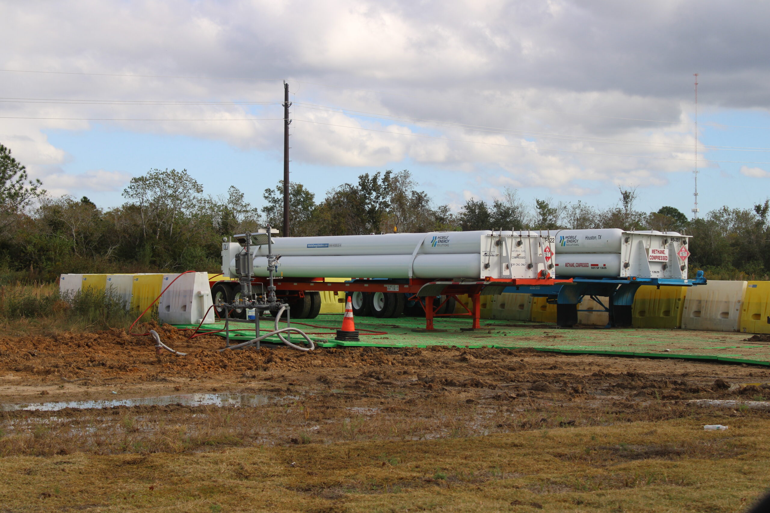 Mobile Pipeline Trailer Staging Area for Residential Subdivision ...